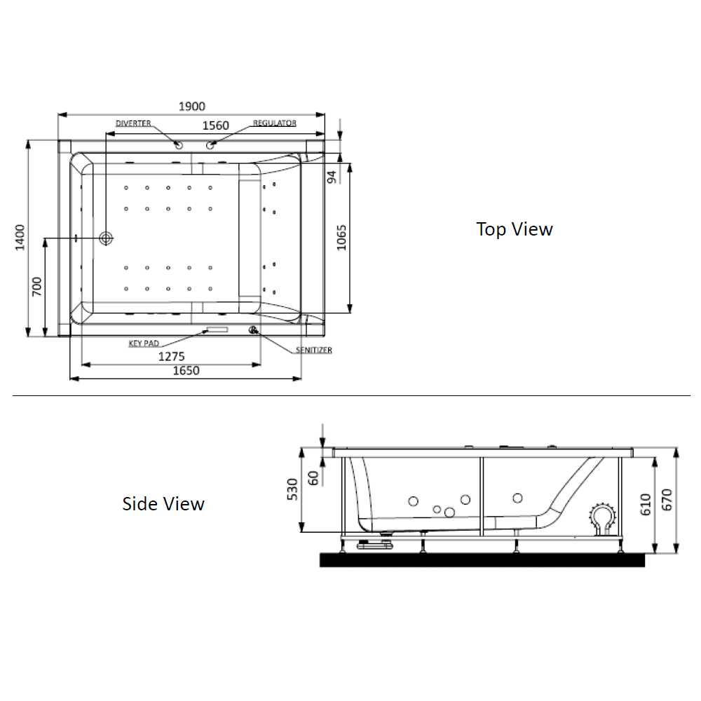 Artize lexa superior whirlpool and airpool combi system